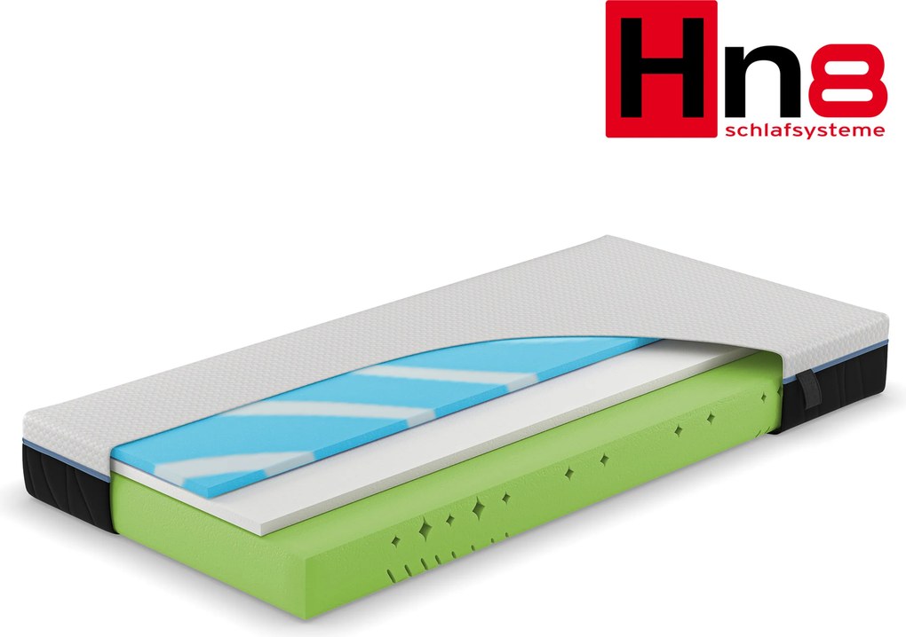 Hn8 Schlafsysteme 7-zónová matrace ze studené pěny s integrovaným viskózovým topperem Schlafschön VS (H4, 120 x 200)