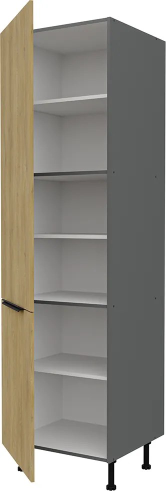 CREMONA ac | vysoká skříňka 60 DK-215 2F potravinová s policemi | 60 cm | antracit/cremona