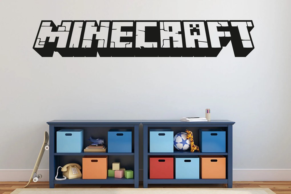 Lepy.cz Samolepka na zeď Minecraft Velikost (šířka x výška): 60x10cm, Barevná varianta: Bílá