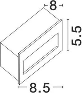 NV 726404 Venkovní zapuštěné svítidlo do zdi KRYPTON tmavě šedý hliník LED 2W 3000K 220-240V 17st. IP54 - NOVA LUCE