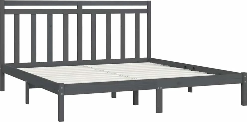 Rám postele šedý masivní dřevo 200 x 200 cm 3105272