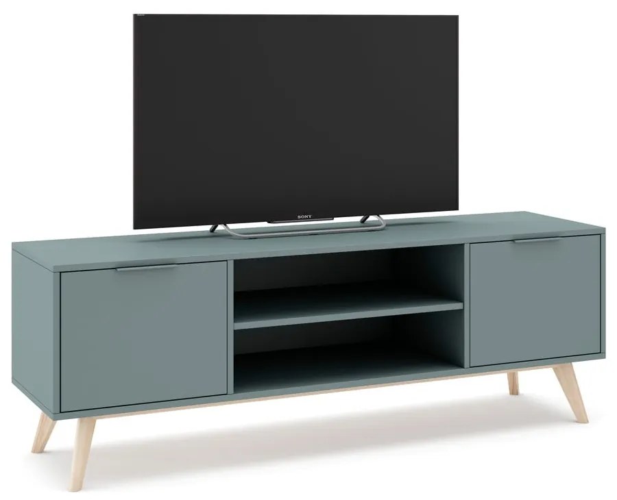 Zelenošedý TV stolek 140x53 cm Pisco – Marckeric