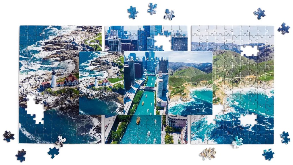 Galison Puzzle Letecké záběry USA 3×120 dílků