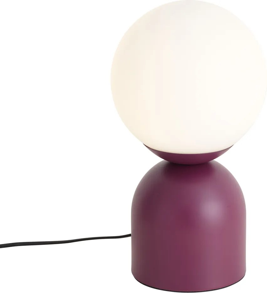 Stolní lampa Hotel Chic fialová s opálovým sklem - Pallon Trend