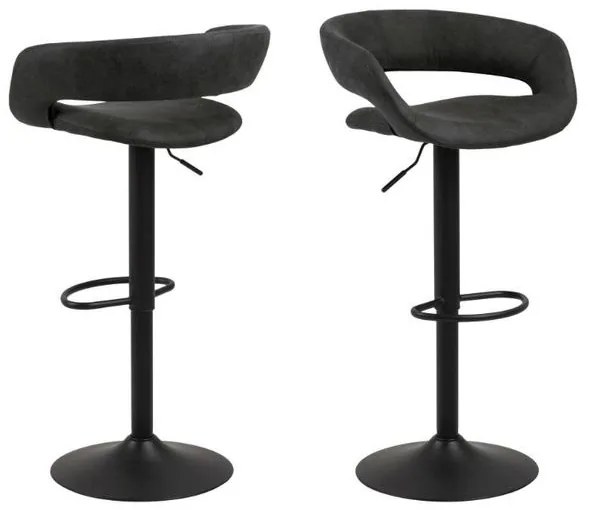 Designová barová židle Natania antracitová a černá | BIANO