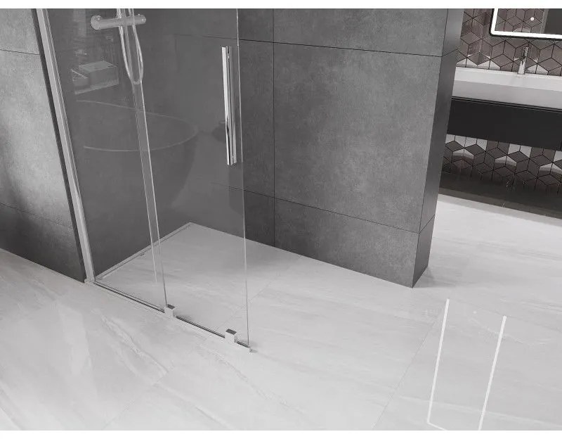 Mexen Velar, posuvné dveře do otvoru typ Walk-In 80 cm, 8mm čiré sklo, chromová, 871-080-000-03-01