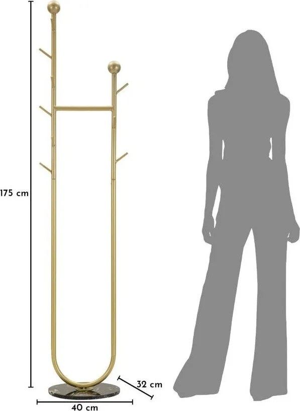 Kovový věšák ve zlaté barvě 40x175 cm Axi – Mauro Ferretti