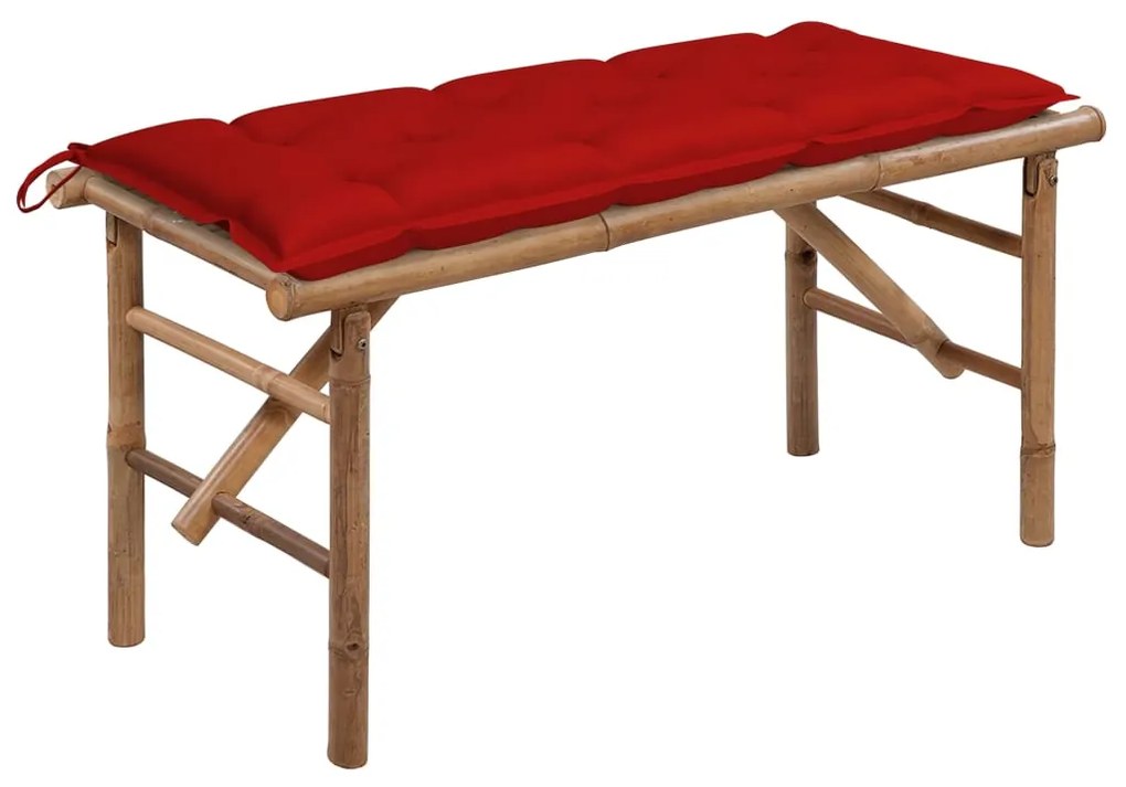 Skládací zahradní lavice s poduškou 118 cm bambus 3063870