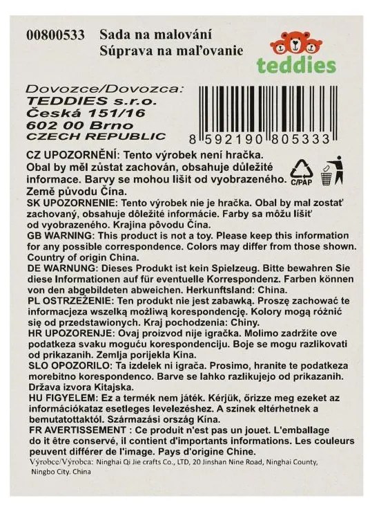 Teddies Sada na malování - Art box kreativní sada 143ks v dřevěném kufříku 38x25x8cm