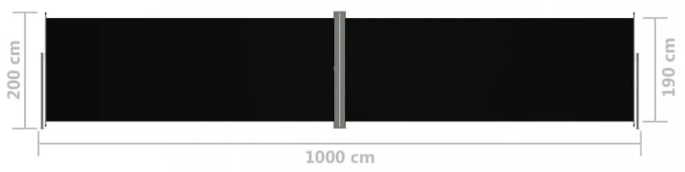 Zatahovací boční markýza 200x1000 cm Dekorhome