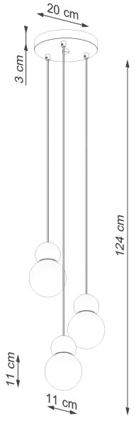 Sollux SL.1391 - Lustr na lanku PEKKA 3xG9/8W/230V bílá