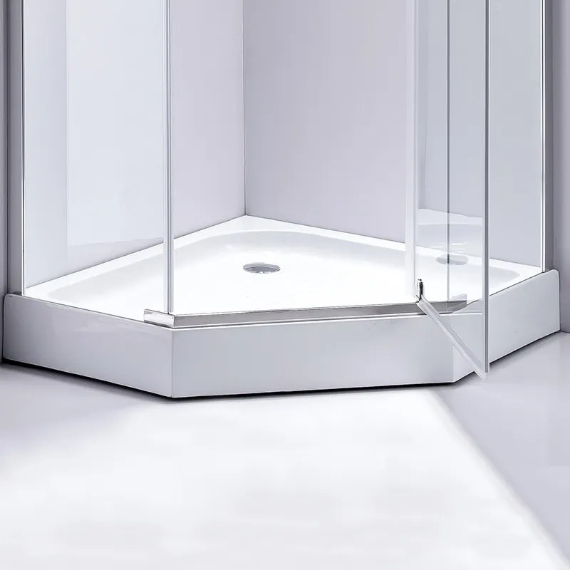 BPS-koupelny Pětiúhelníková akrylátová sprchová vanička HYD-PSV-SXL07A 80x80 bílá