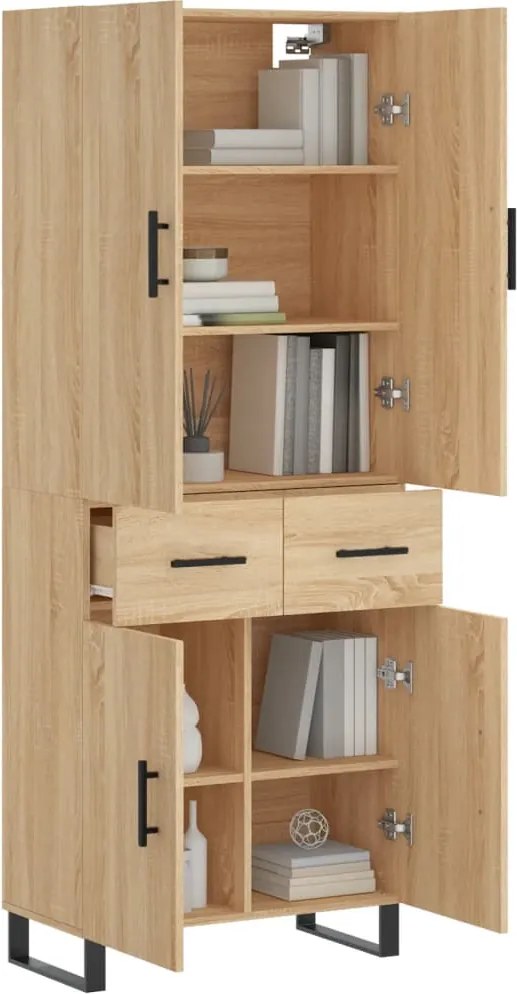 Skříň highboard dub sonoma 69,5 x 34 x 180 cm kompozitní dřevo 3198172