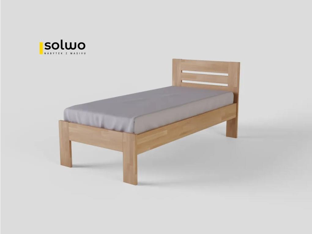 Masivní postel AMANDA - Solwo Design Materiál: Dub Cink, Povrchová úprava: Olej odstín 206, Specifikace: 100x200