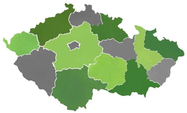 Barevná mapa ČR nástěnka