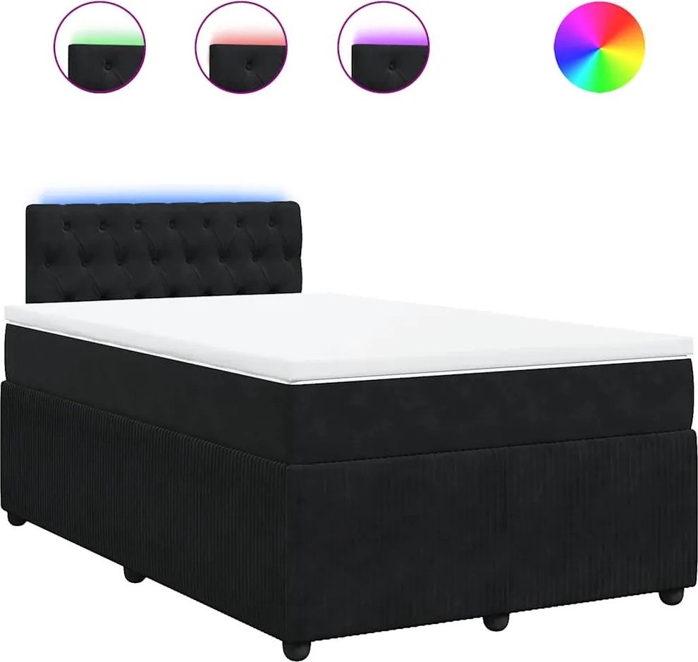 Box spring postel s matrací černá 120 x 190 cm samet 3289994