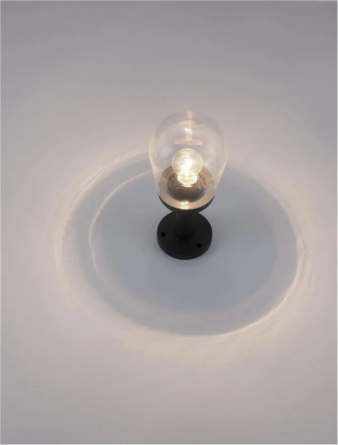 NV 9060195 Venkovní sloupkové svítidlo OMIKA tmavě šedý hliník a čiré sklo E27 1x12W 220-240V bez žárovky IP54 - NOVA LUCE