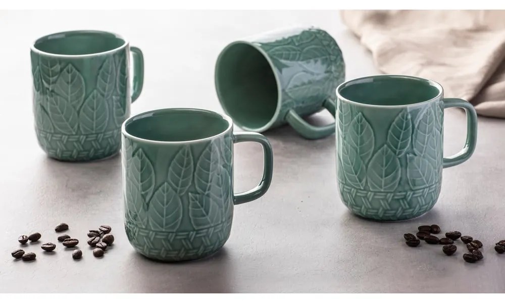 Tyrkysové porcelánové hrnky v sadě 4 ks 400 ml Heath Jade – Ladelle
