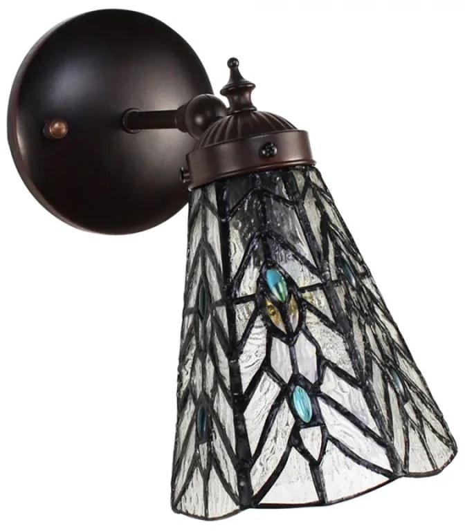 Nástěnná lampa Tiffany Oscar grey – 17x12x23 cm