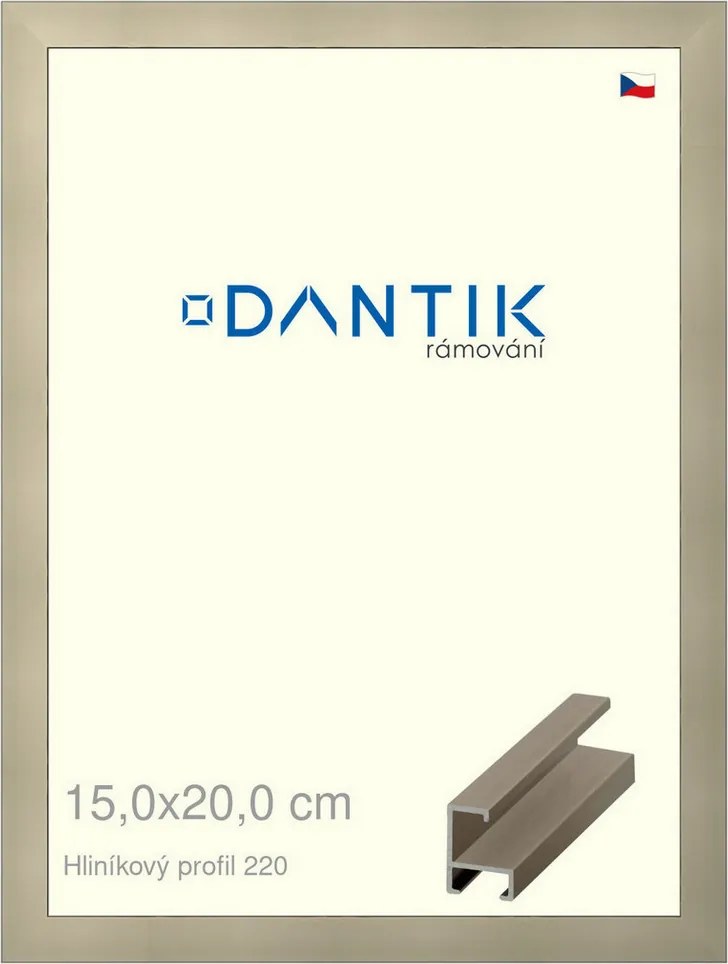 DANTIK rámeček 15x20 | ALU profil 6220 champagne (Sklo Čiré)