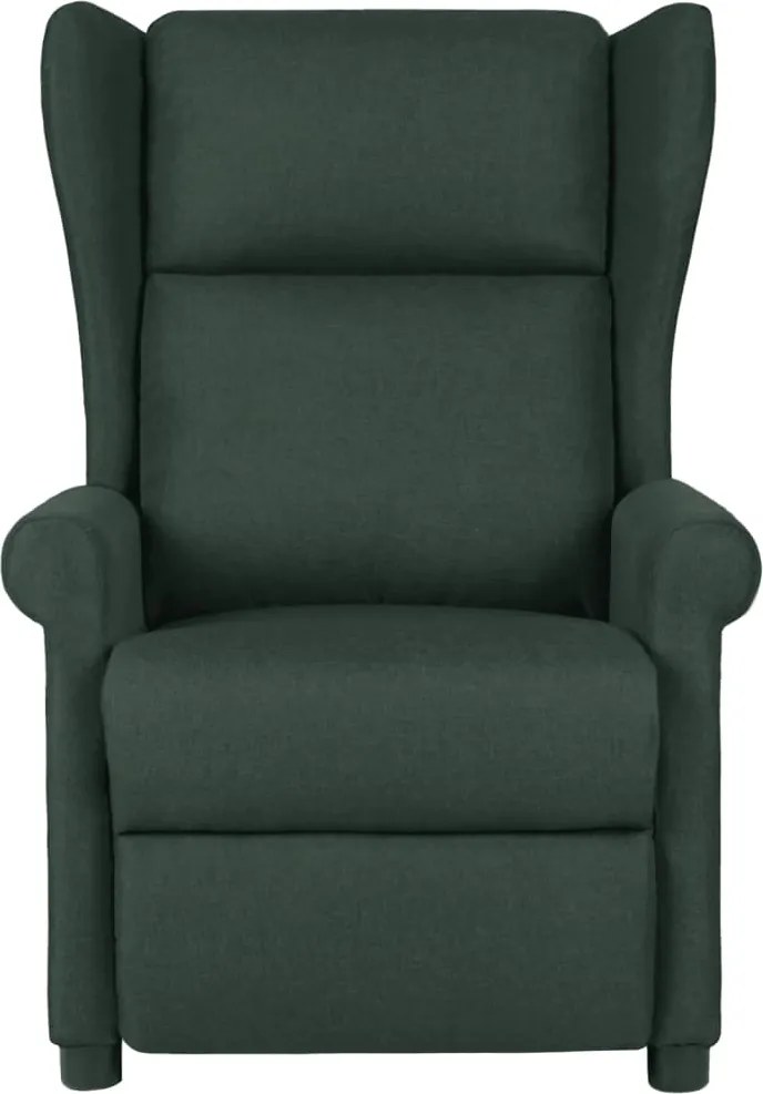 Polohovací křeslo tmavě zelené textil 340955