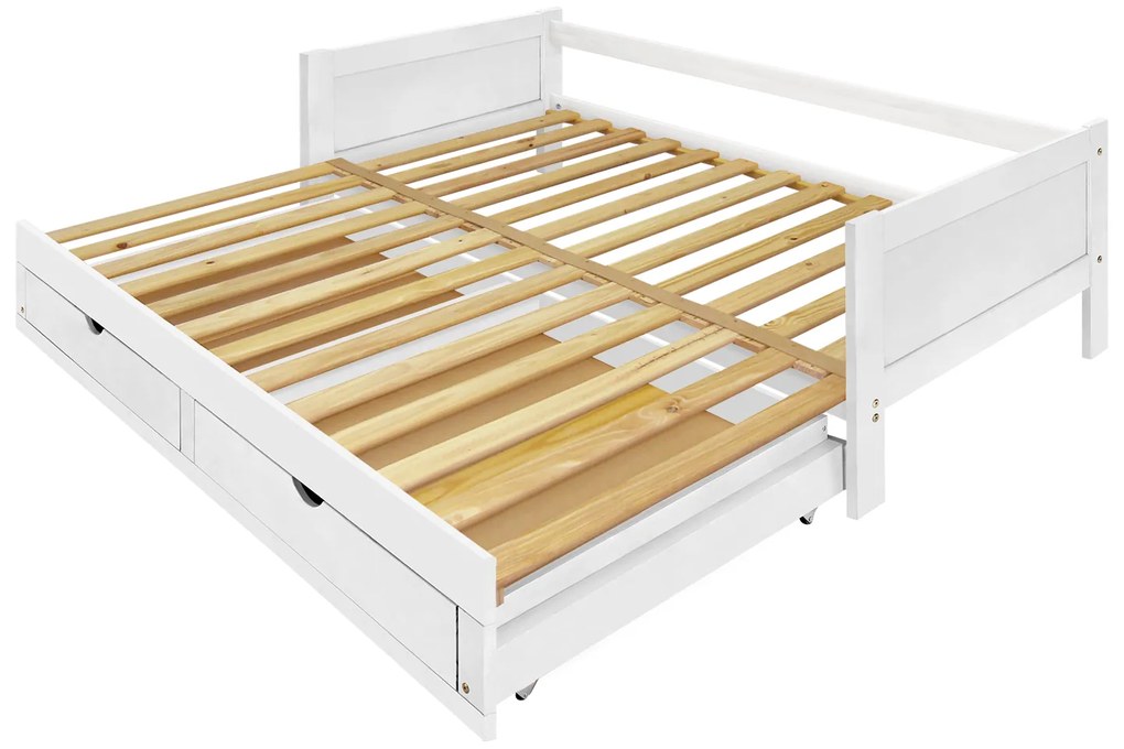 Rozkládací postel DIANA 90-180x200 bílá