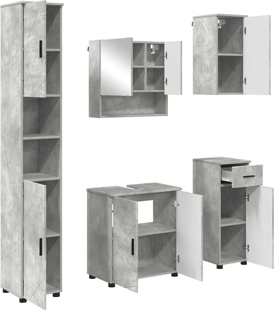 Sada koupelnového nábytku 5 ks Betonově šedá 61 x 35 x 64 cm 3392996
