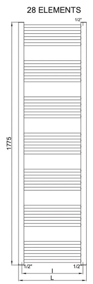 VIMA Cordivari Vima - Radiátor 1775x600 mm, chrom 3551650001319