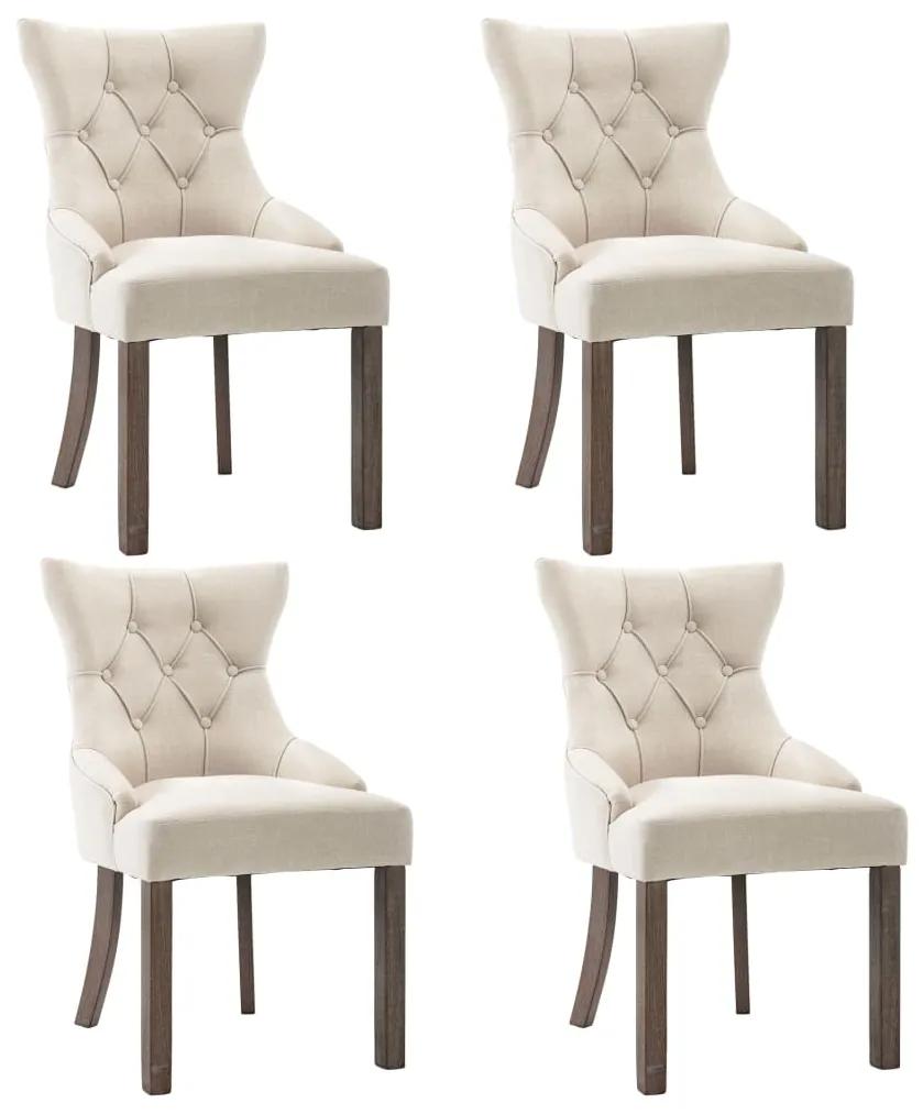 vidaXL Jídelní židle 4 ks béžové textil