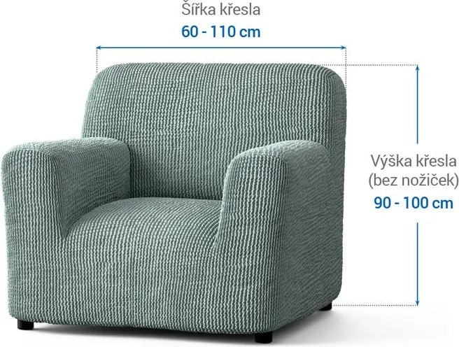 Bielastické potahy COSTINA mátová křeslo (š. 60 - 110 cm)