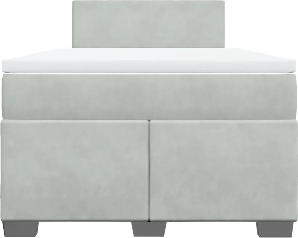 Box spring postel s matrací světle šedá 120x190 cm samet 3286252