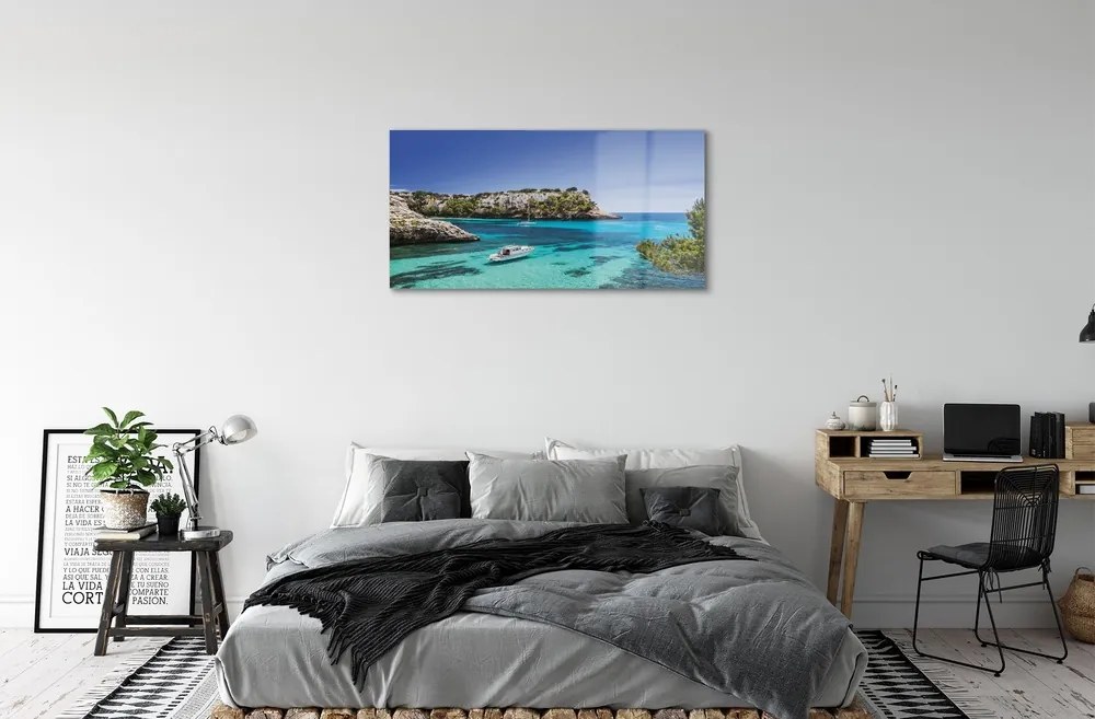 Obraz na skle Španělsko Cliffs mořské pobřeží 100x50 cm