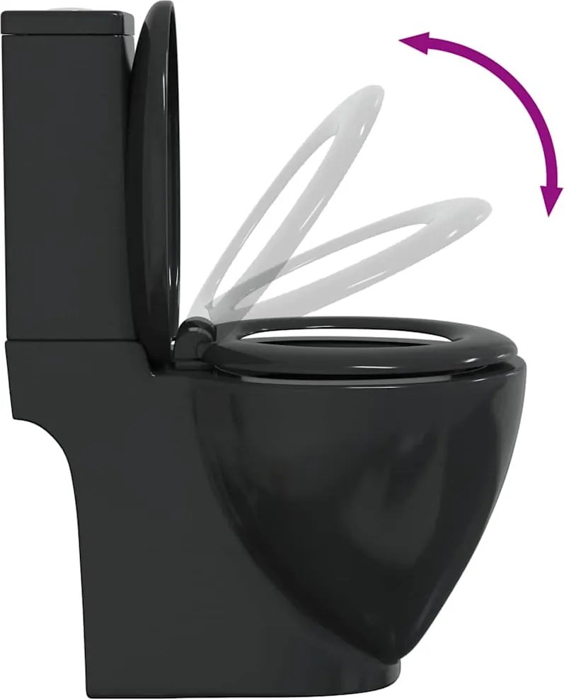 Keramické WC kombi kulaté spodní odpad černé 3059889