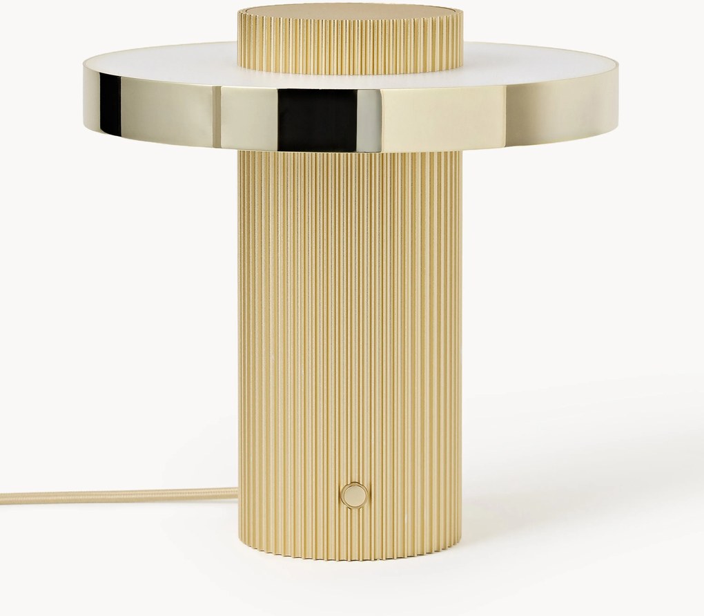 Malá stolní LED lampa's vlnitou podstavou Elna