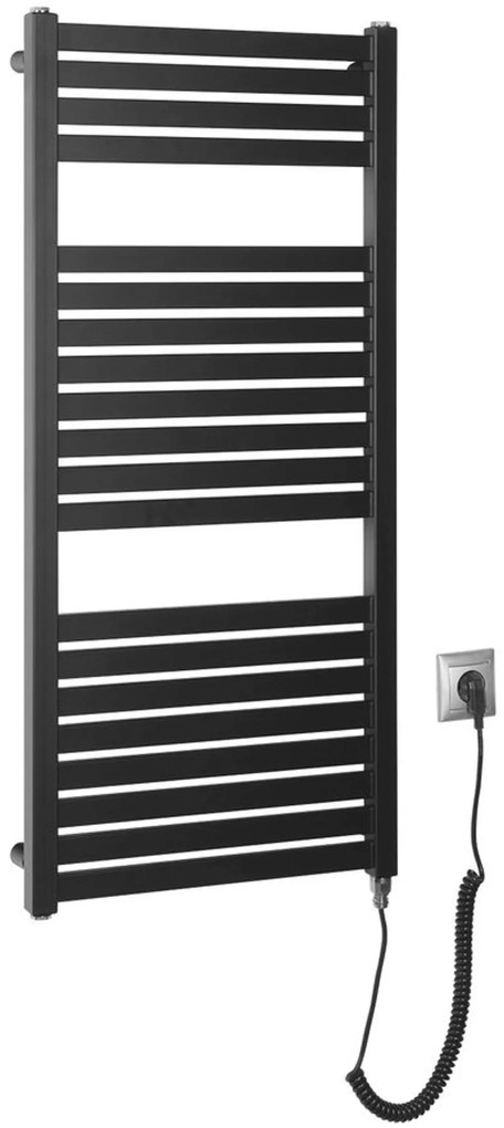 Aqualine - Topné těleso Tondi-E 45x97 cm, 300 W, matná černá DE456T