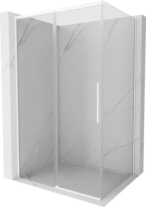 Mexen Rox, posuvný sprchový kout 160 x 120 cm, 8mm čiré sklo, bílý profil, 8C2-160-120-20-00