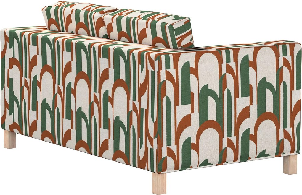 Potah na pohovku IKEA Karlanda 2-místná, krátký barva zelená látka pletený vzor, vzorované