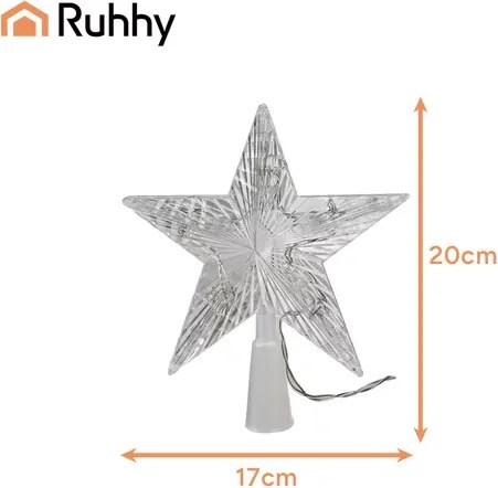LED hvězda na vánoční stromeček – teplá bílá
