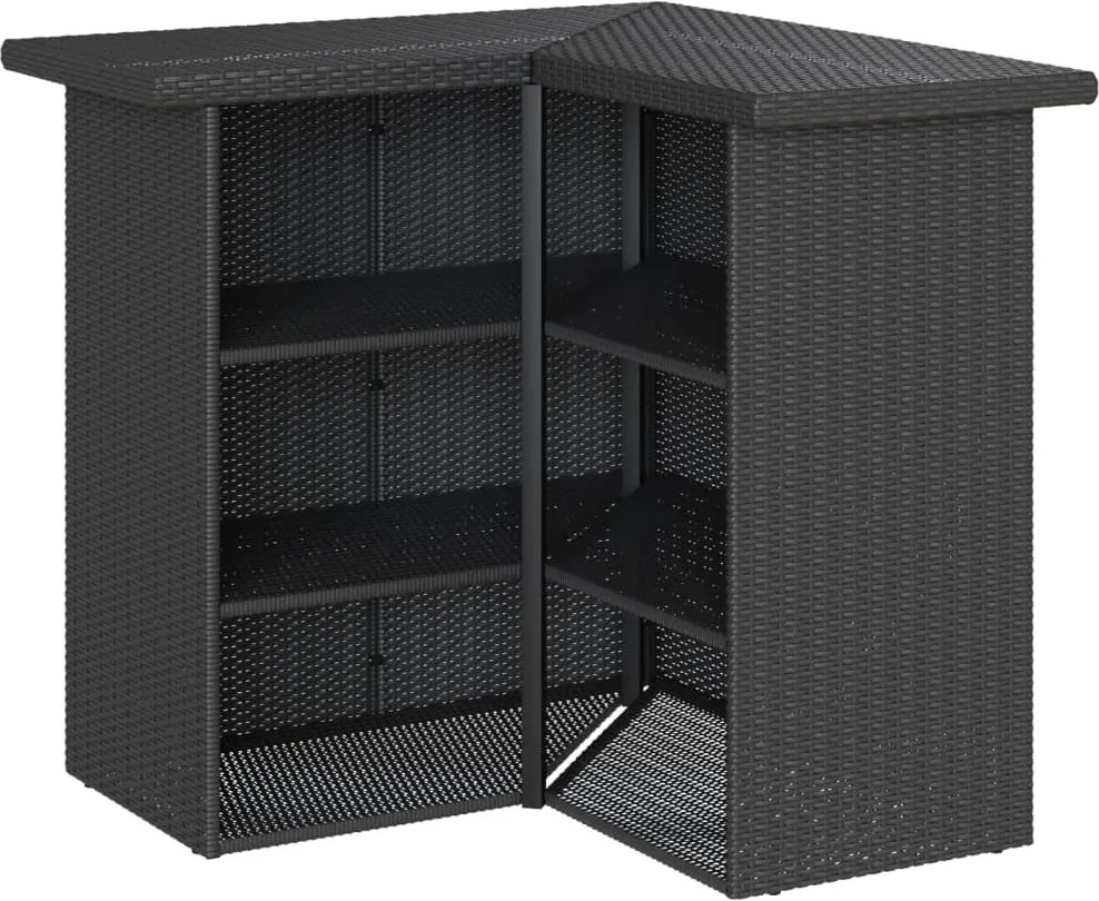 5dílný zahradní barový set s poduškami černý polyratan 3261503