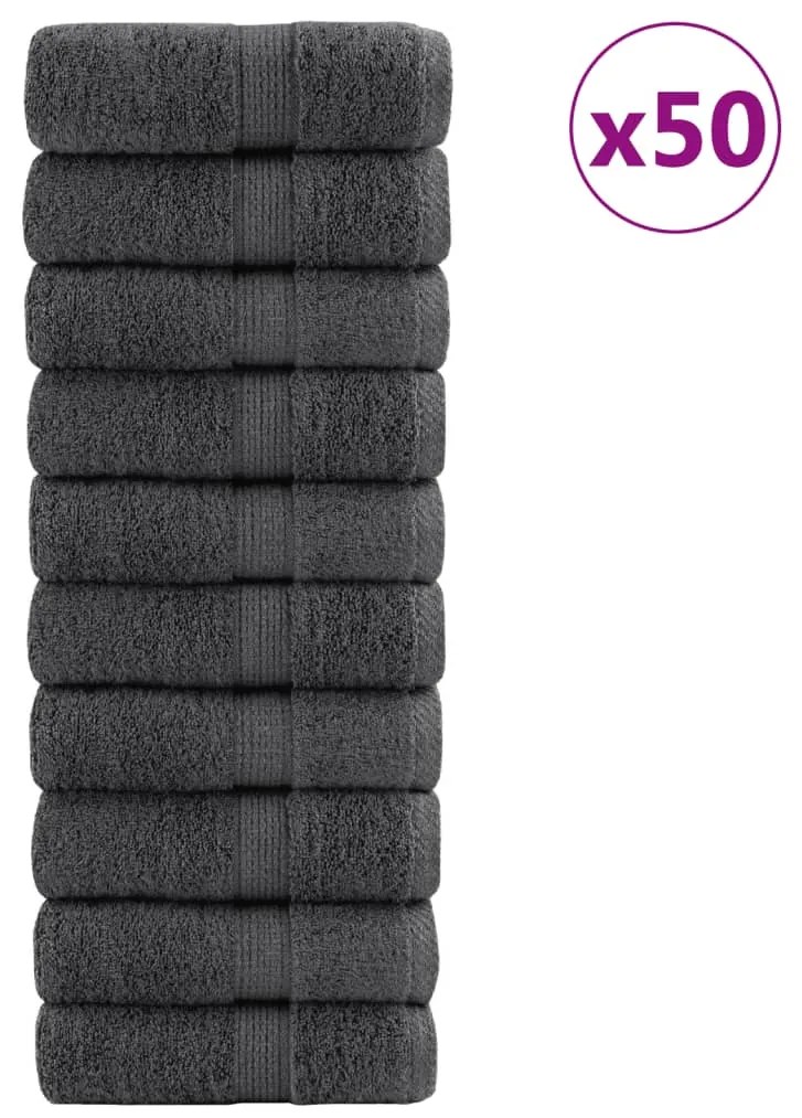 Prémiové ručníky pro hosty SOLUND 50 ks antracitové 30x50 cm 600 g/m² 137155