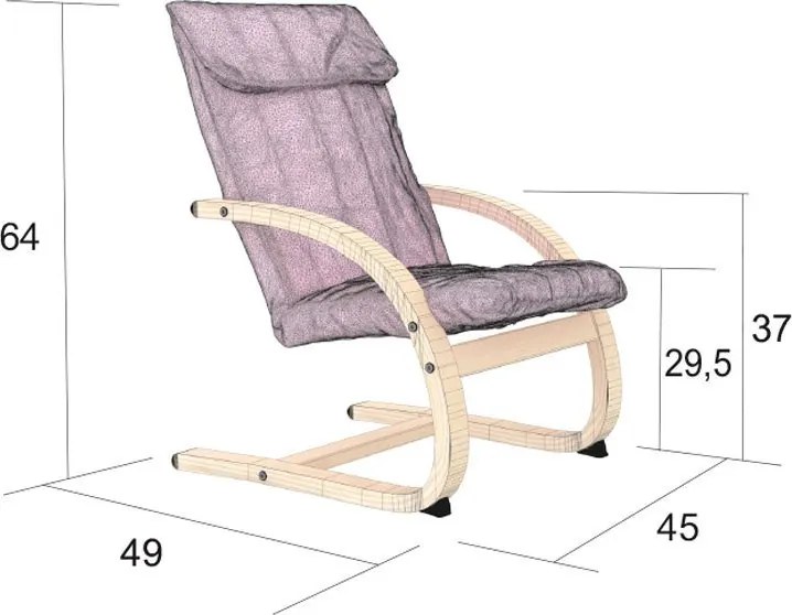 Bradop Pohupovací dětské křeslo Adámek R070 | Provedení: S - Bříza,Látka: 027 - 027