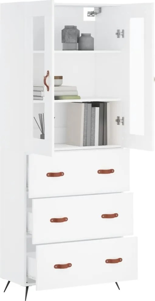 Skříň highboard bílá 69,5 x 34 x 180 cm kompozitní dřevo 3198377