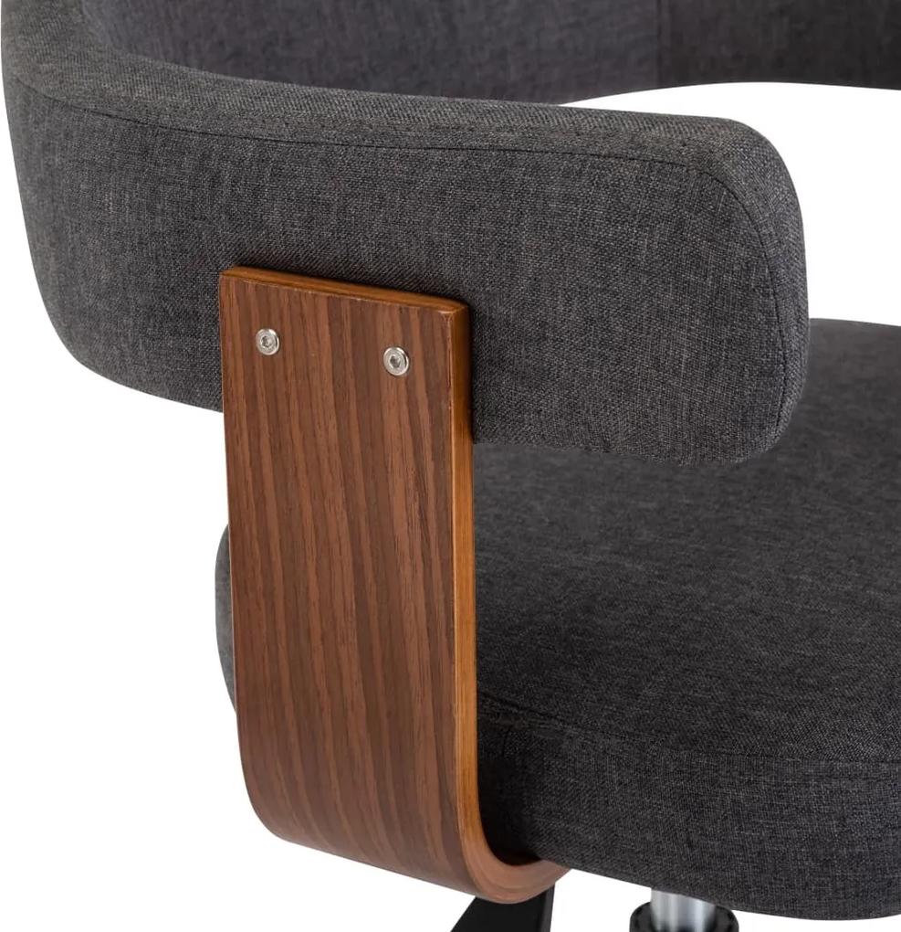 vidaXL Otočná kancelářská židle ohýbané dřevo a textil [3054840] Barva: černá a světle hnědá