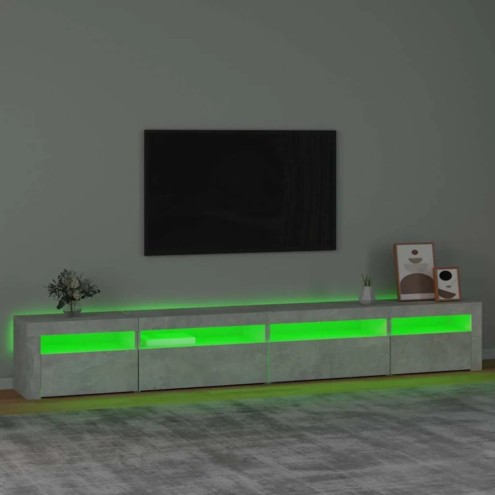 TV skříňka s LED osvětlením betonově šedá 270 x 35 x 40 cm 3152749