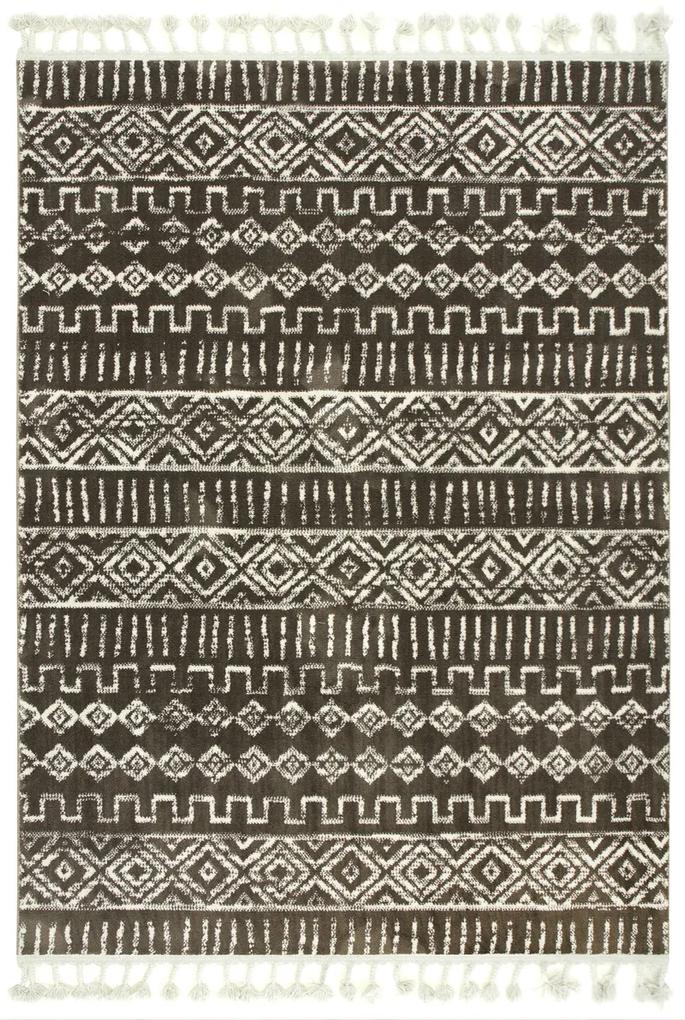 Kusový koberec Karof 2571A 23 Třásně hnědý krémový Rozměr: 140x190 cm