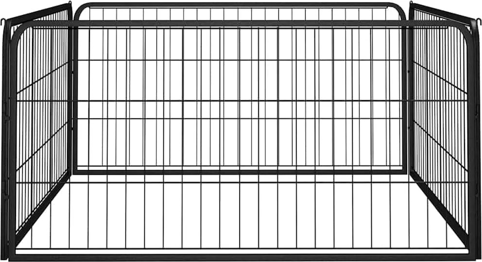 Ohrádka pro psy 4 panely černá 100x50 cm práškovaná ocel 171794