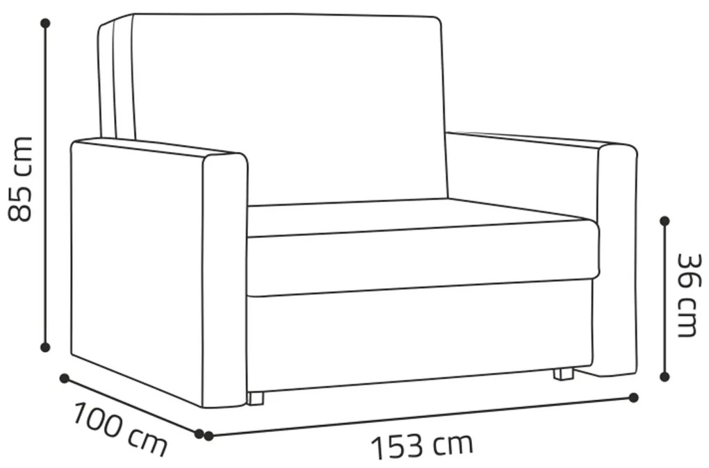 Pohovka Viva III bis | 153 cm | rozkládací | bledě modrozelená