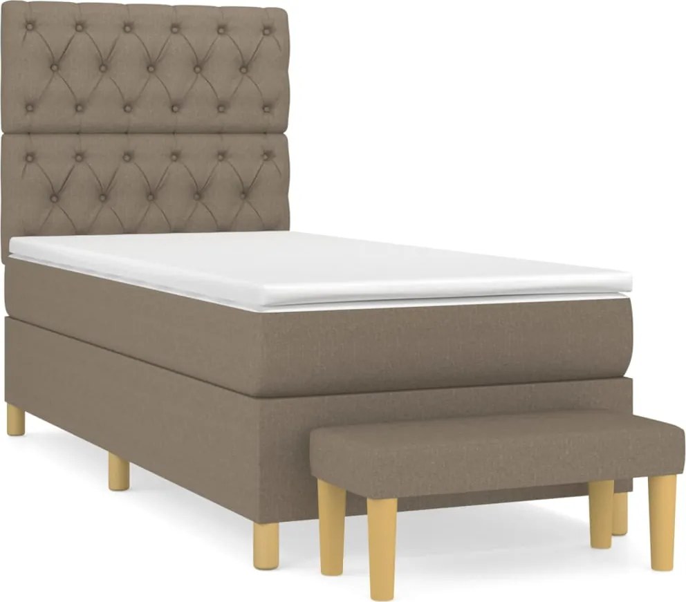 Box spring postel s matrací taupe 80x200 cm textil 3137353