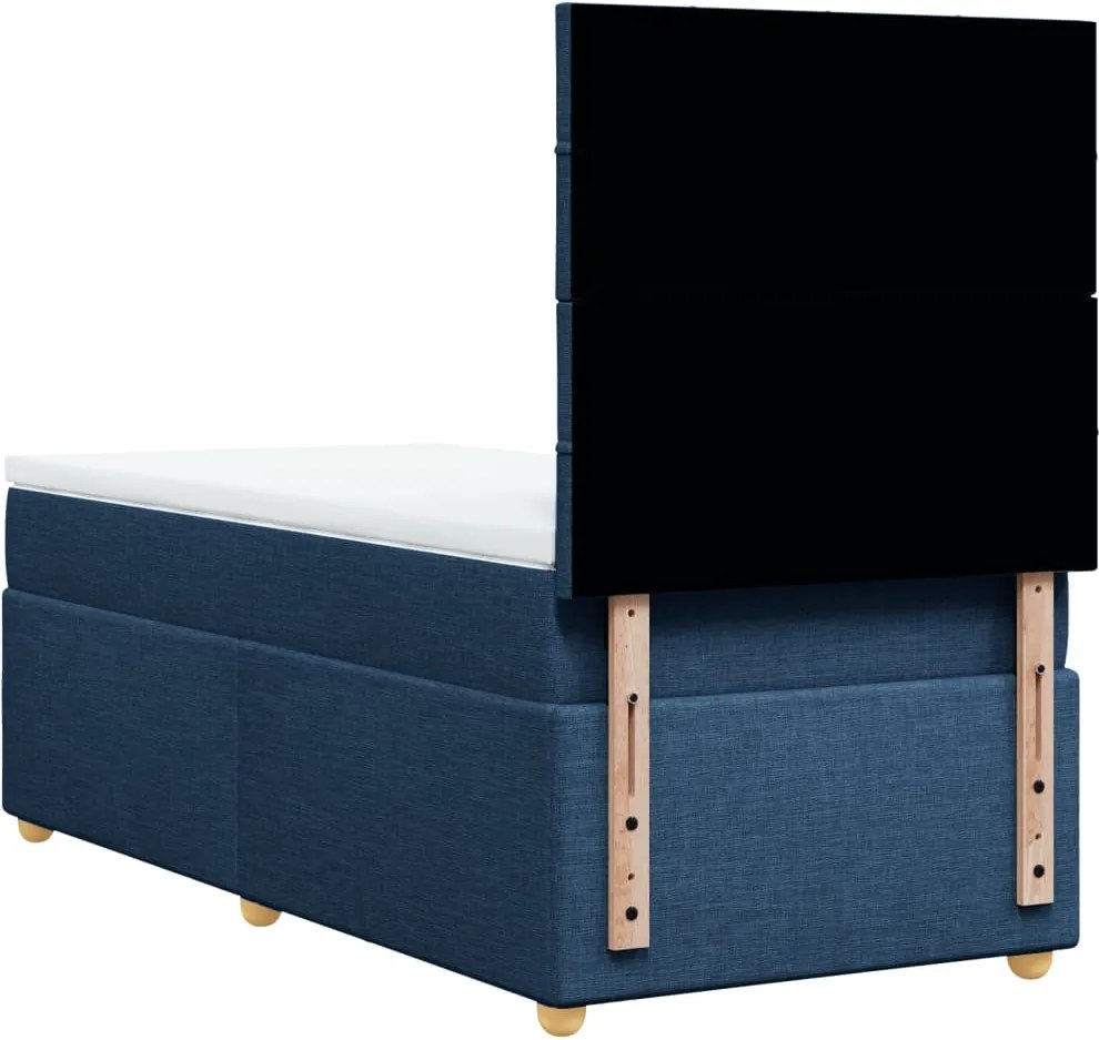 Box spring postel s matrací modrá 90x200 cm textil 3291169