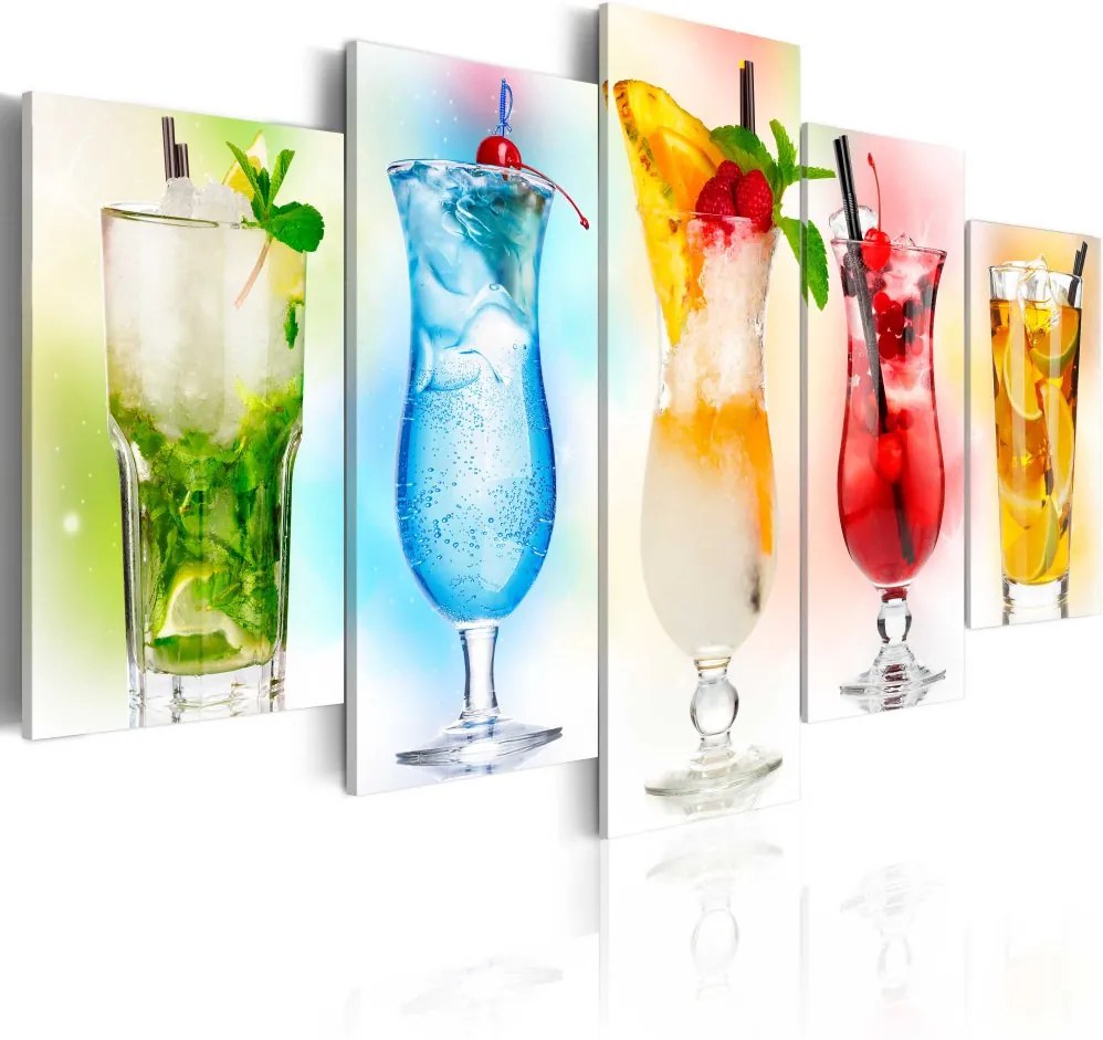 Obraz na plátně Bimago - Rainbow drinks 100x50 cm
